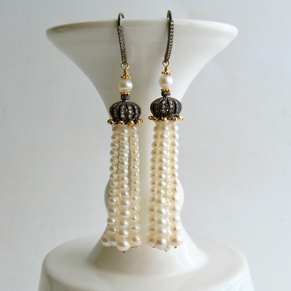 Graduated Pearl Tassel Earrings - Anais II Earrings – Karen Sugarman ...
