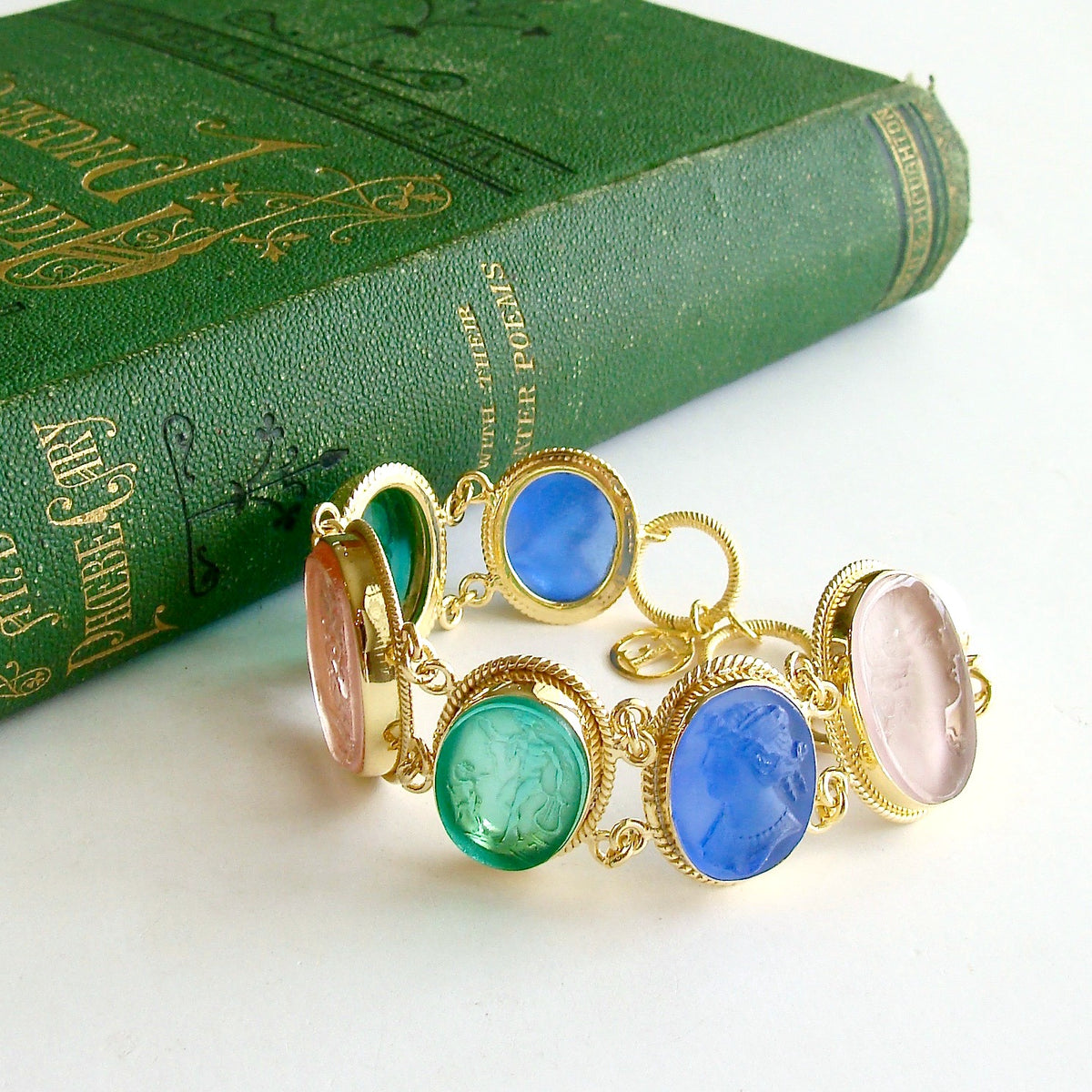 Venetian Glass Cameo Intaglio Bracelet - Belluno Bracelet – Karen ...